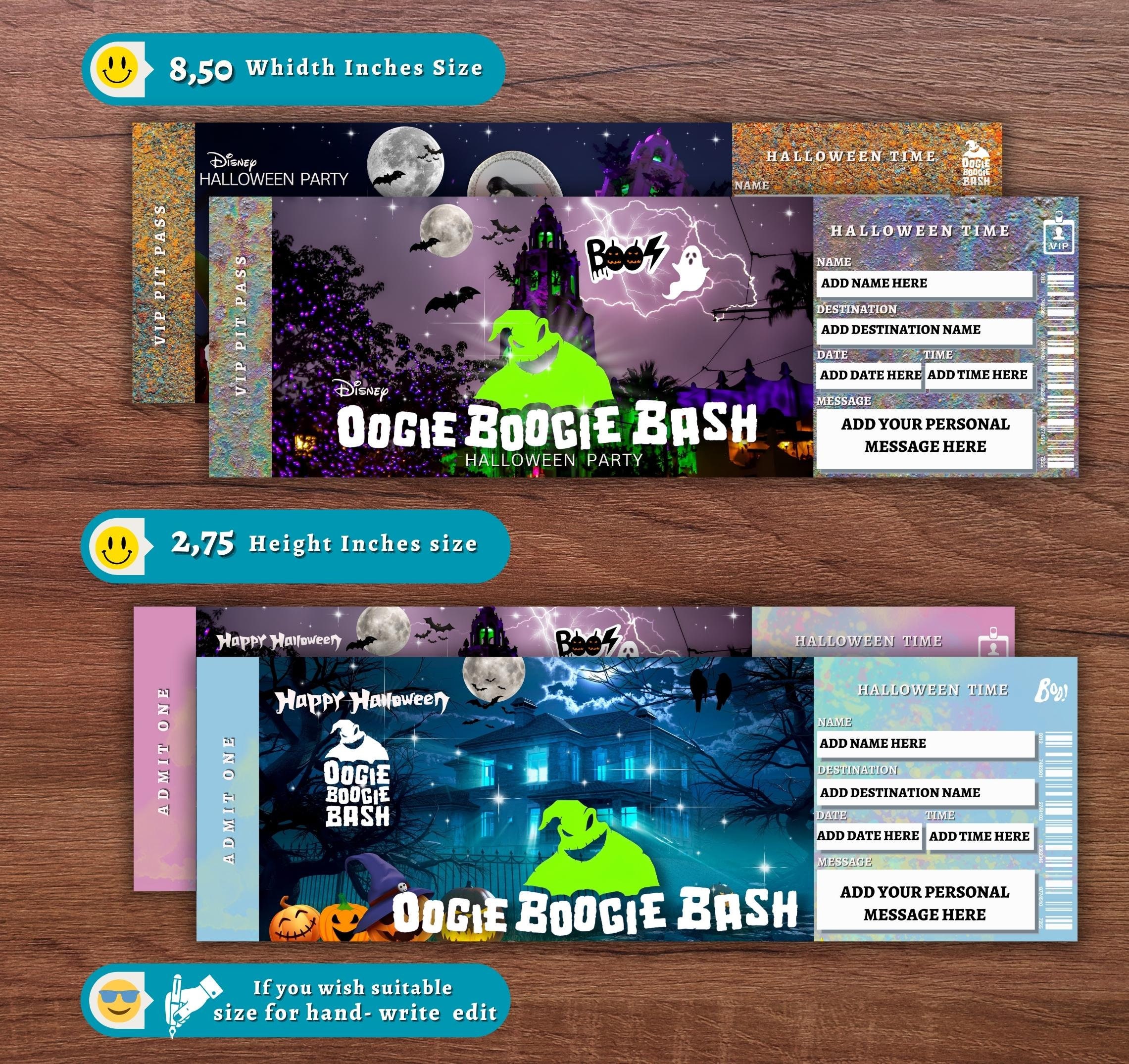 Editable HALLOWEEN PARTY Surprise Event Gift Template. Oogie Boogie ...