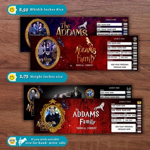 Addams Family Musical Ticket Template: Surprise Event Reveal (PDF) - Etsy
