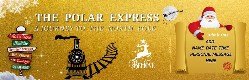 Editable Polar Express Ticket: North Pole Surprise Trip (printable PDF ...