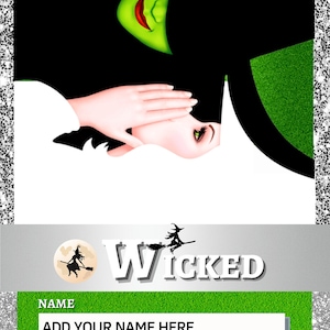 Editable Wicked Broadway Reveal Ticket Template (printable PDF) - Etsy
