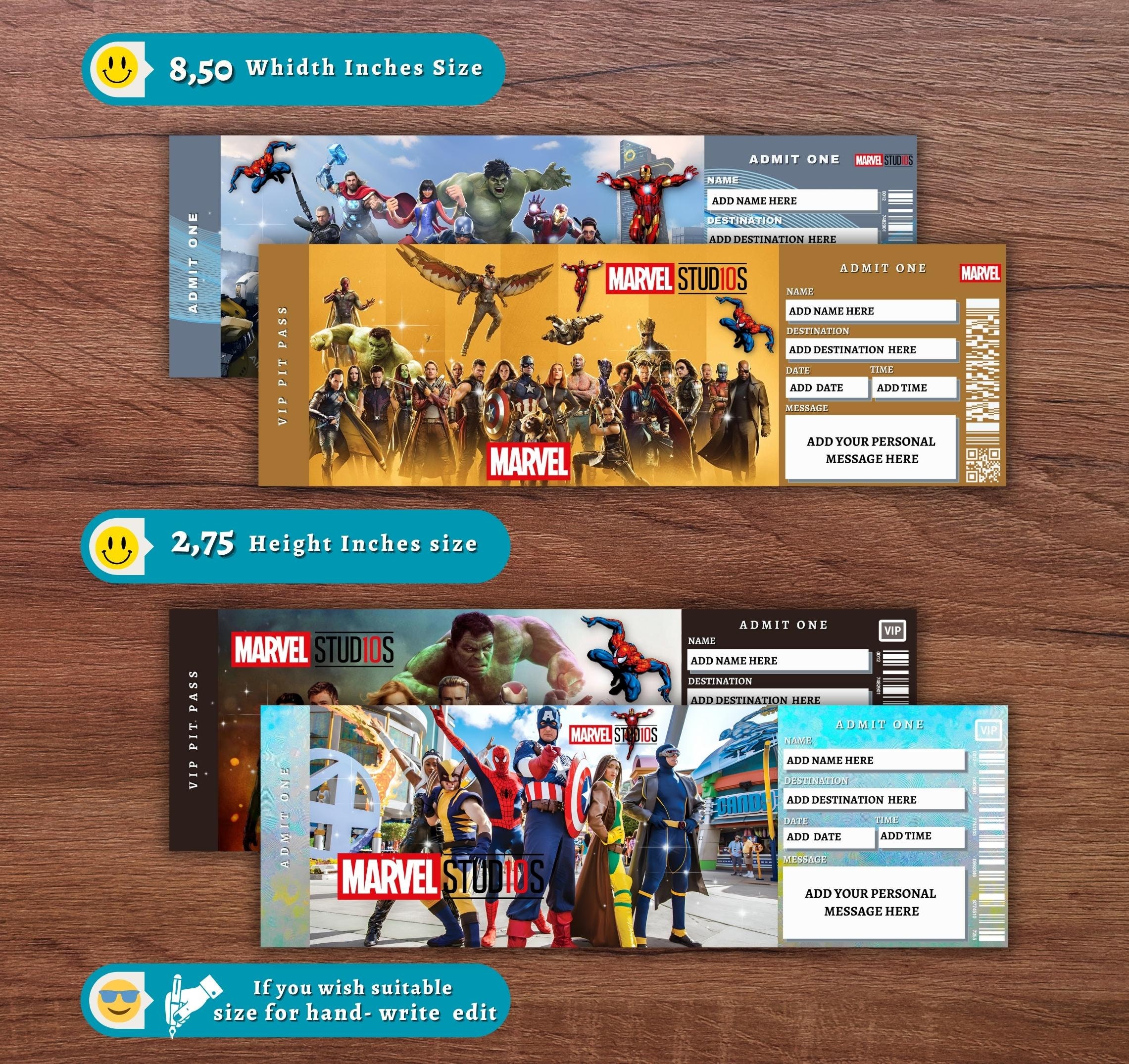 Editable Marvel Studios Surprise Trip Ticket (printable PDF) - Etsy