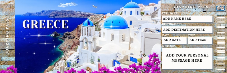 Editable GREECE Surprise Reveal Trip Gift Template. Keepsake - Etsy