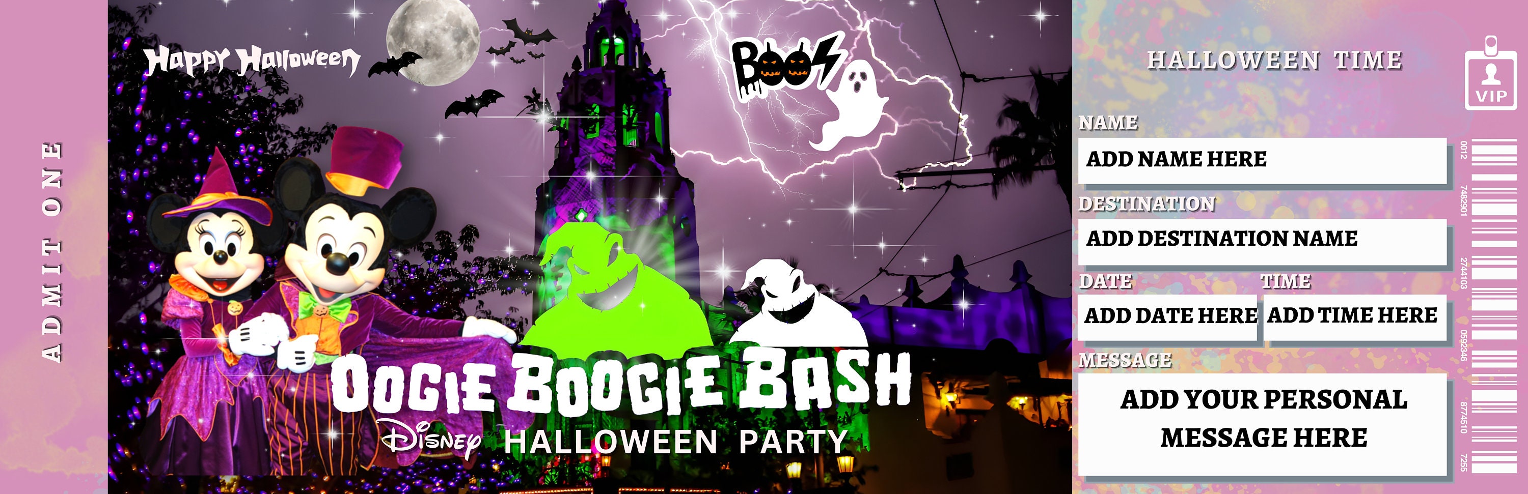 Editable HALLOWEEN PARTY Surprise Event Gift Template. Oogie Boogie Bash Keepsake Faux Halloween ...