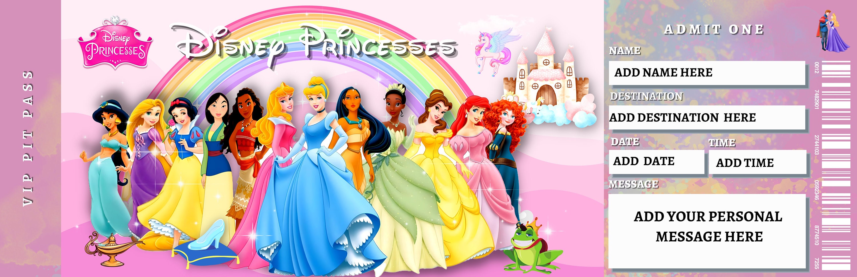 Editable Disney PRINCESSES and PRINCES Surprise Reveal Event Gift ...