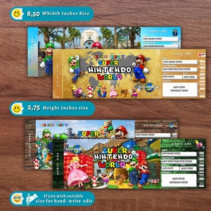 Super Nintendo World Trip Reveal Ticket: Universal Studios Gift ...