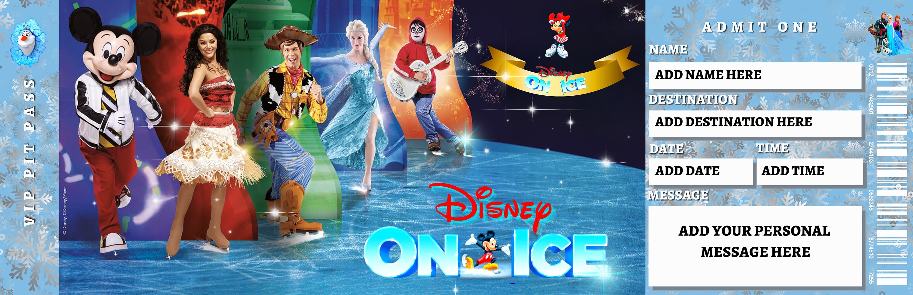 Editable Disney ON-ICE SHOW Surprise Event Reveal Gift Template ...