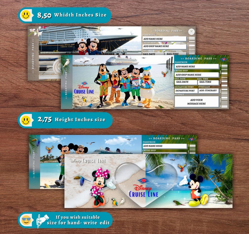 Editable Disney Cruise Reveal Ticket – Surprise Trip Gift (PDF) - Etsy UK