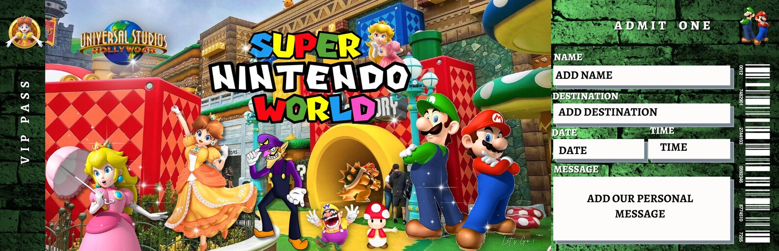 Super Nintendo World Trip Ticket: Universal Studios Hollywood Surprise ...