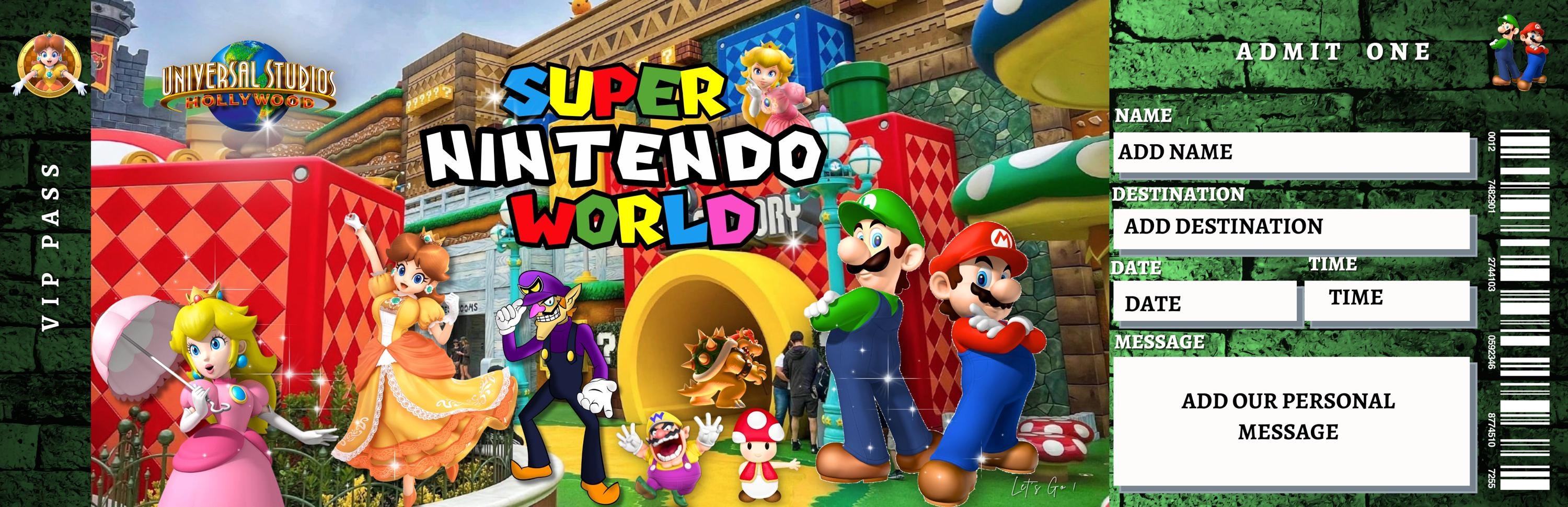 Super Nintendo World Trip Ticket: Universal Studios Hollywood Surprise ...