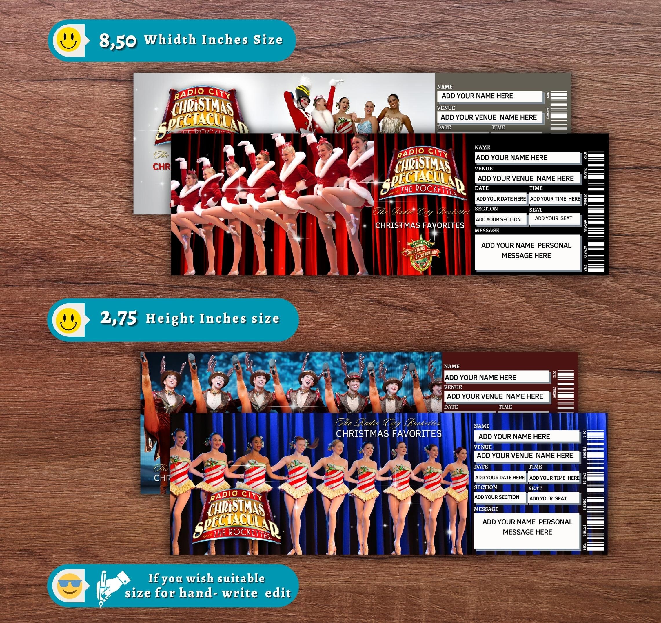 Editable Christmas Spectacular Ticket Template: Radio City Rockettes ...