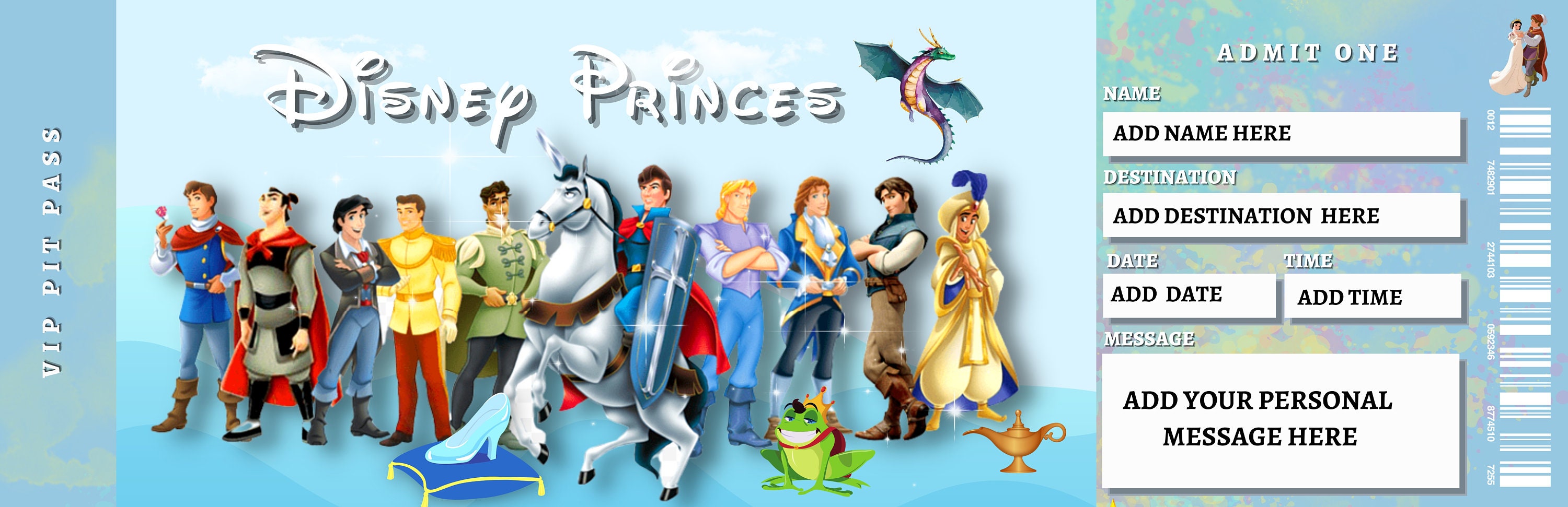 Editable Disney PRINCESSES and PRINCES Surprise Reveal Event - Etsy