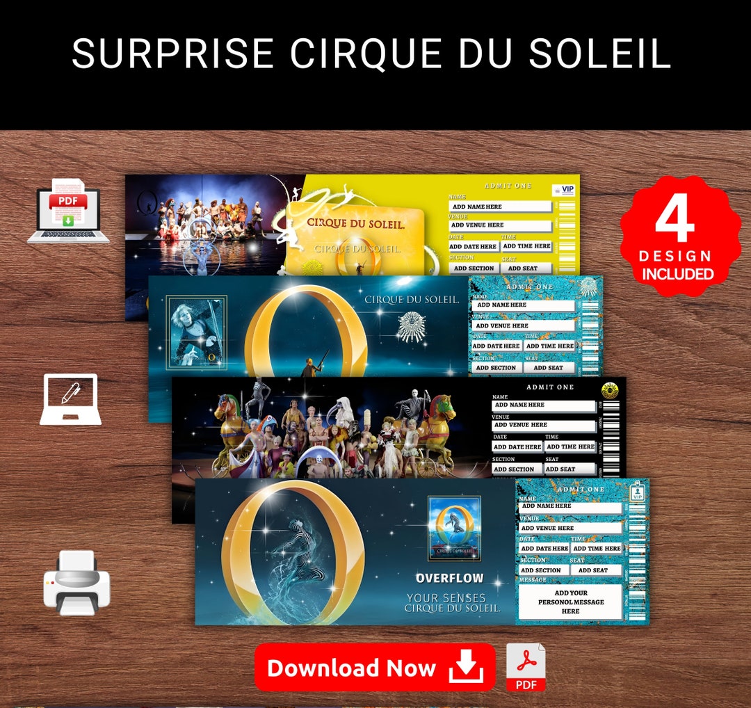 Editable Cirque Du Soleil Surprise Ticket: Keepsake Souvenir (PDF) - Etsy