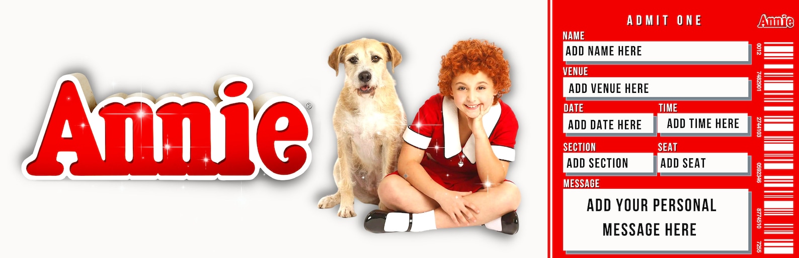 Editable ANNIE Surprise Reveal Broadway Gift Template. Annie Broadway ...