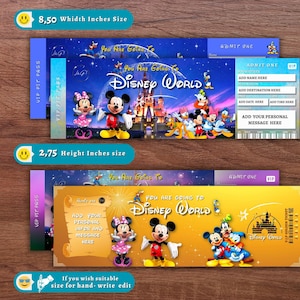 Editable Disney World THEME PARK Surprise Trip Gift Template. Disney ...