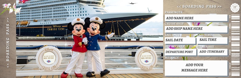 Editable Disney Cruise Reveal Ticket – Surprise Trip Gift (PDF) - Etsy