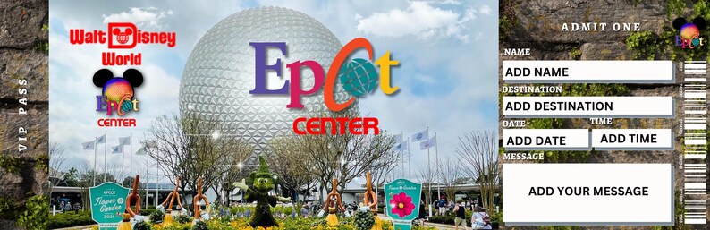 Editable Disney World Surprise Trip Ticket Template (PDF) - Etsy