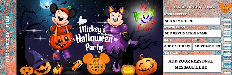 Editable Disney-halloween PARTY Surprise Event Gift Template. Not so ...