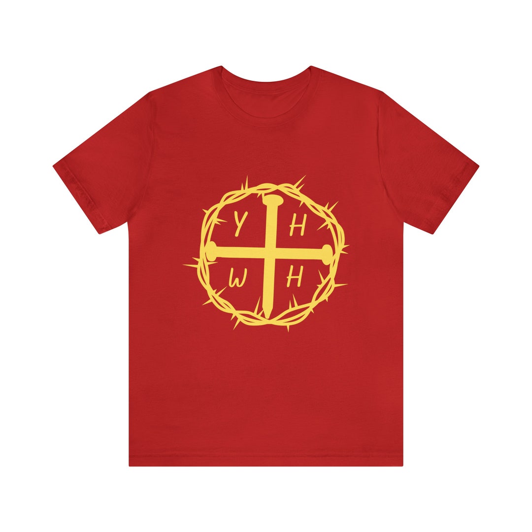 YHWH Symbol T-shirt Divine Name, Cross, and Crown of Thorns Design ...