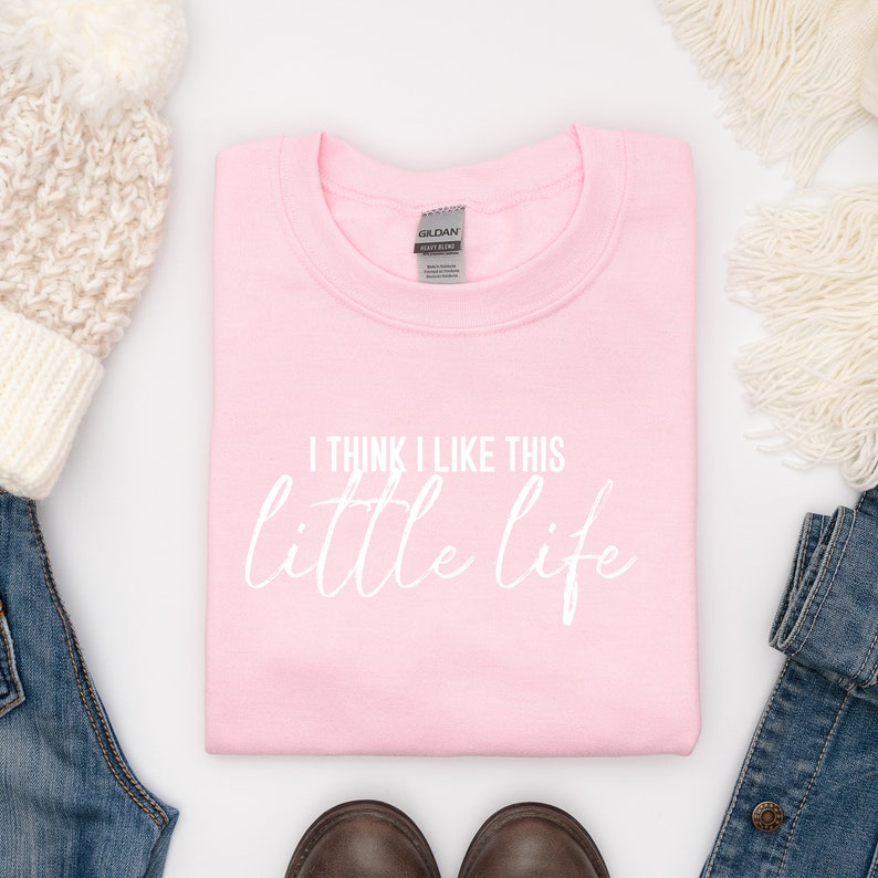 I Think I Like This Little Life Coquette Crewneck Sweatshirt Clean and Vanilla Girl Style ...