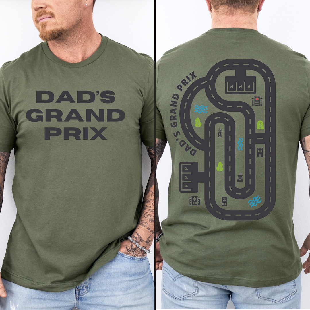 Play Car Race on Dad's T-shirt, Mat Road Car Race Track T-shirt, Dad ...