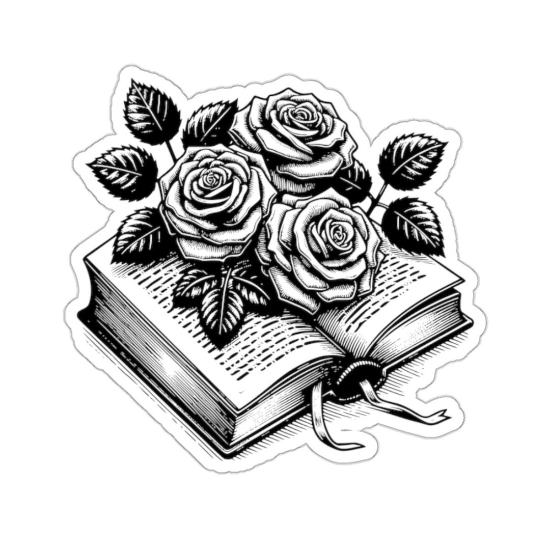Book Sticker, Rose Sticker, Poem Sticker, Vintage Sticker, Bottle ...