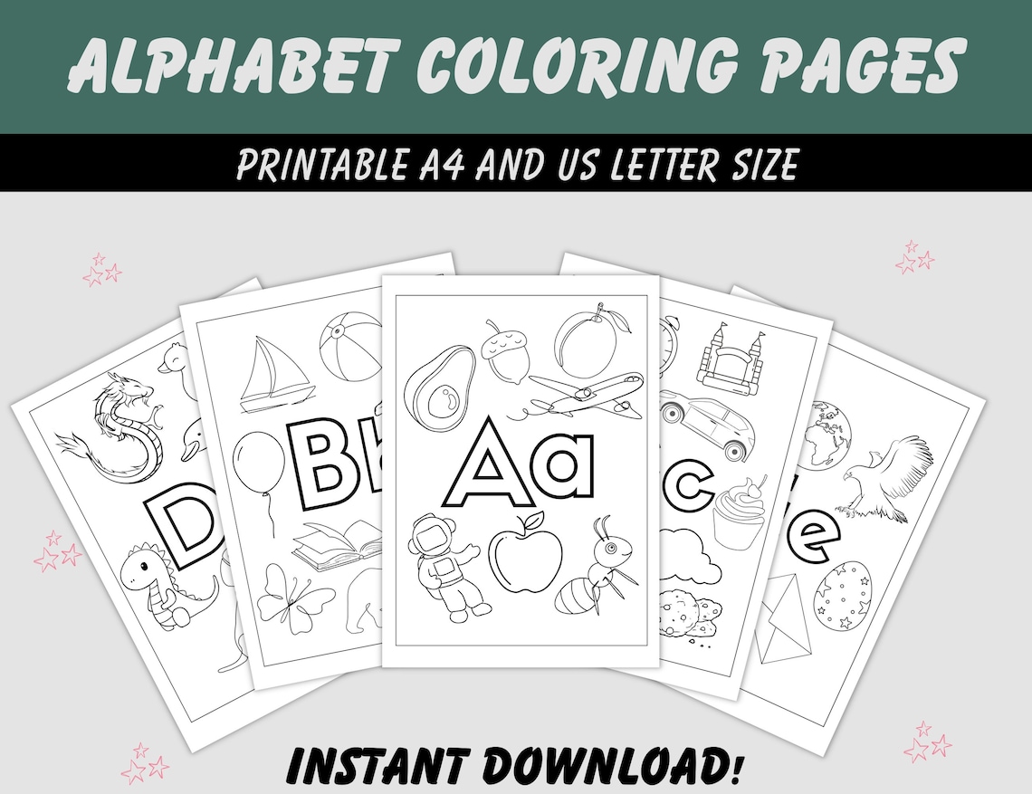 Printable Coloring Alphabet, Alphabet Coloring Pages, Preschool ...