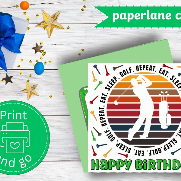 Golf Birthday Card - Etsy