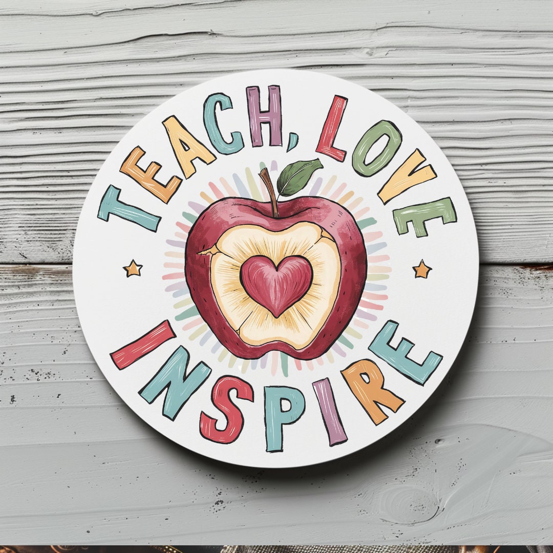 Teach Love Inspire Clipart Png Teacher Clipart - Etsy