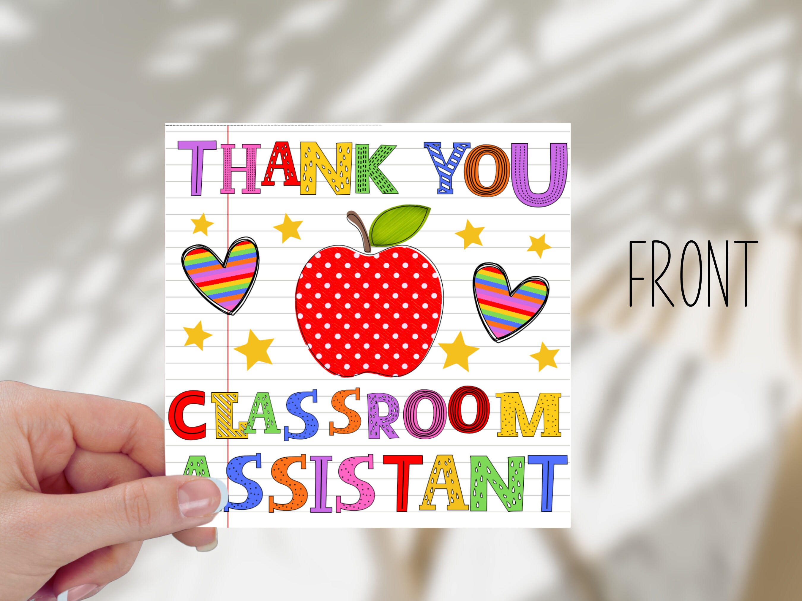 Thank You Classroom Assistant Card With Matching Envelope. Printable ...
