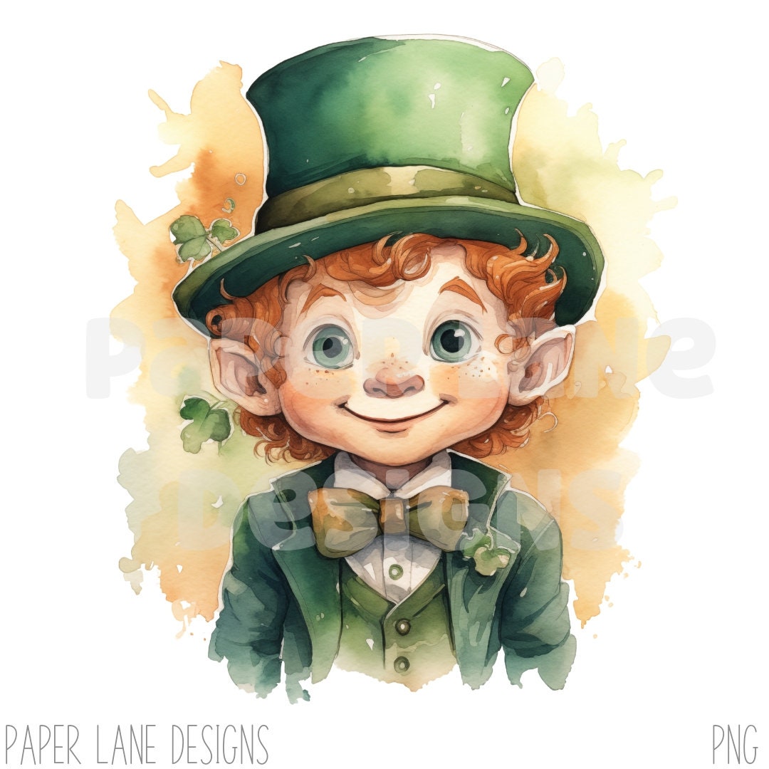 Watercolour Leprechaun Clipart Sublimation Green Leprechaun Clipart St ...