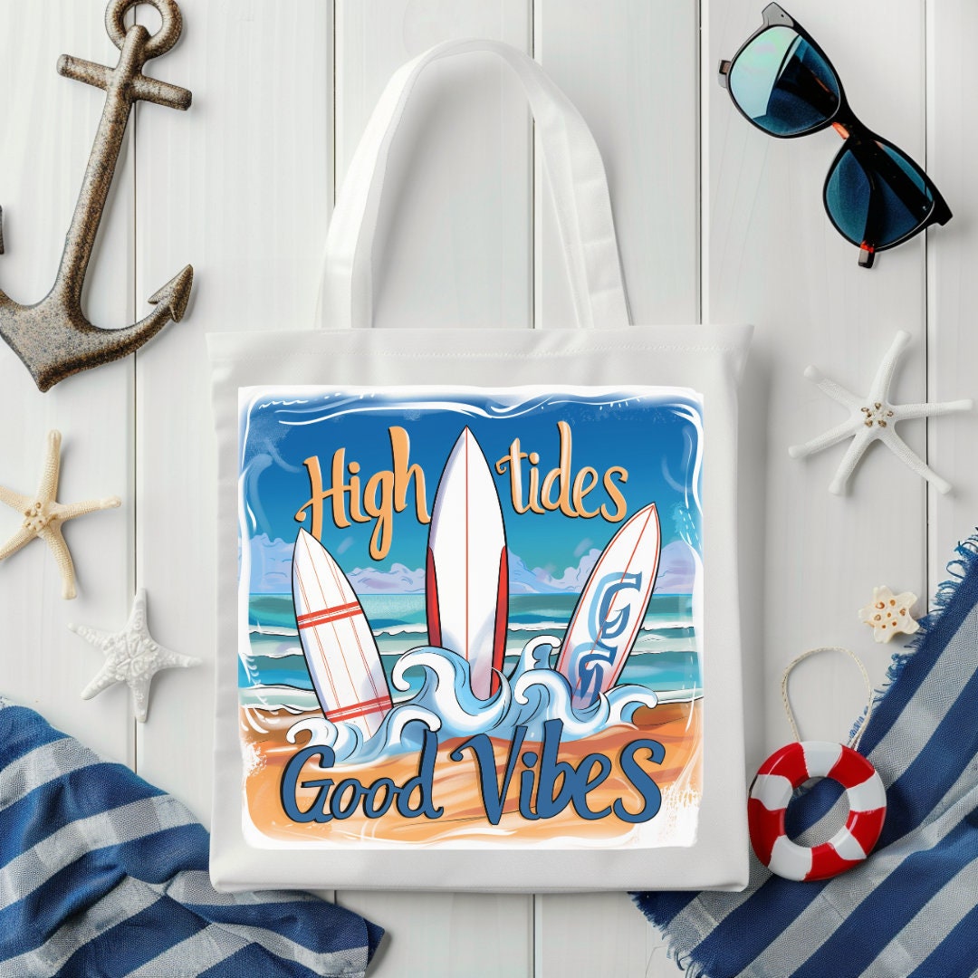 High Tides Good Vibes Surfboard Clipart Sublimation Beach Clipart ...