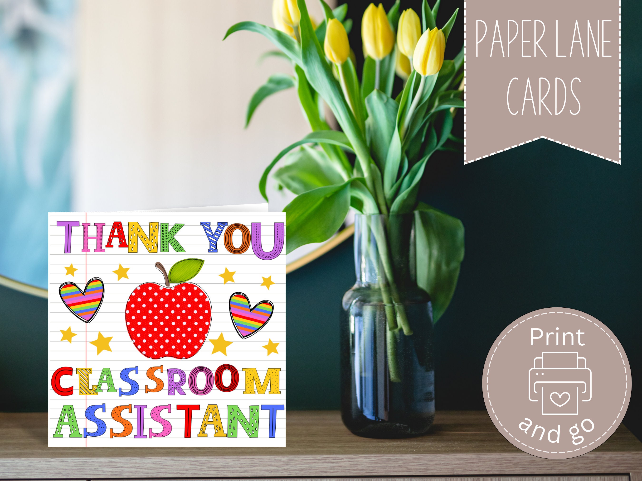 Thank You Classroom Assistant Card With Matching Envelope. Printable ...