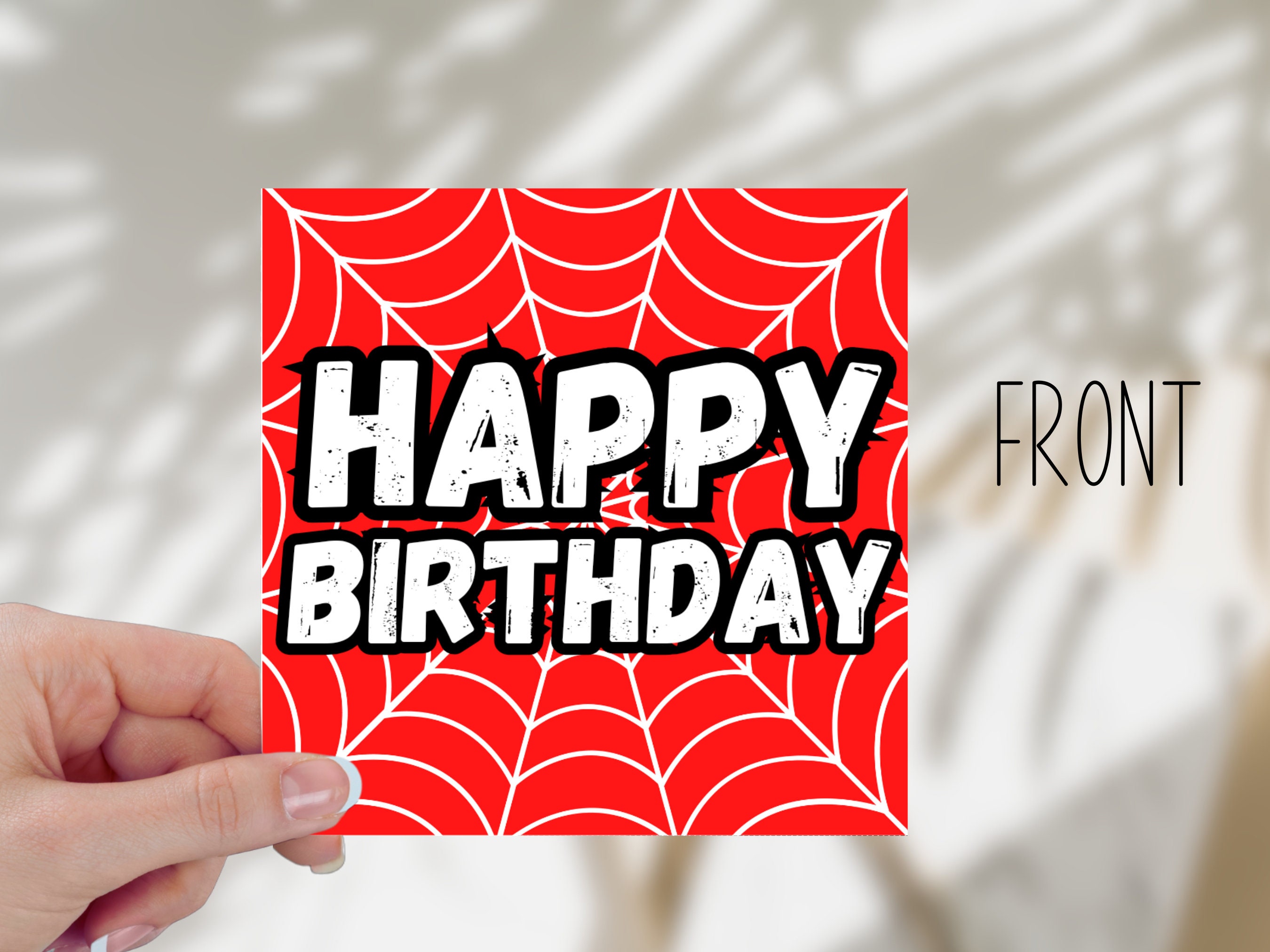 Spiderweb Birthday Card With Free Matching Envelope. Printable Digital ...