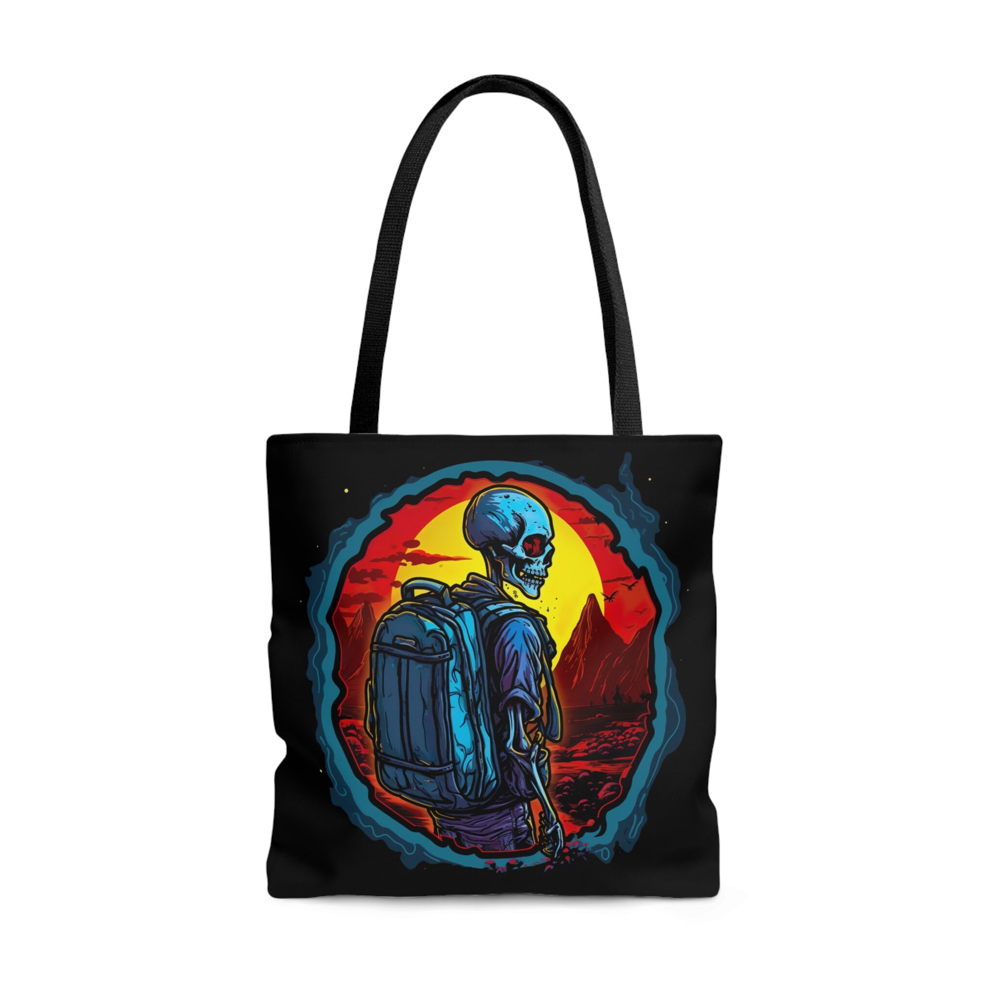 Skeleton With Backpack Tote Bag | Traveler Bag Black | Mountain ...