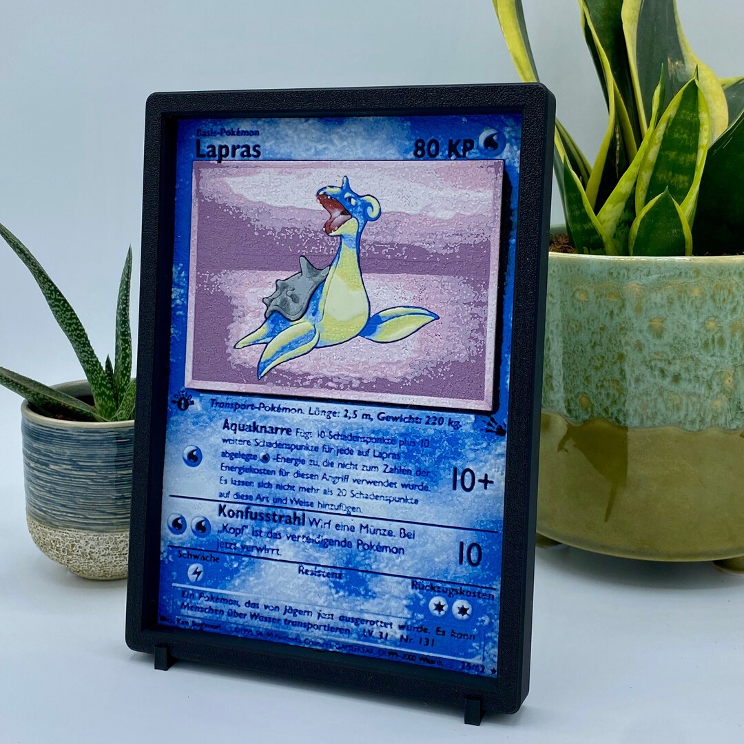 Lapras First Edition 3D Mural Pokemon 10/62 base Set Fossil 1st Trading ...