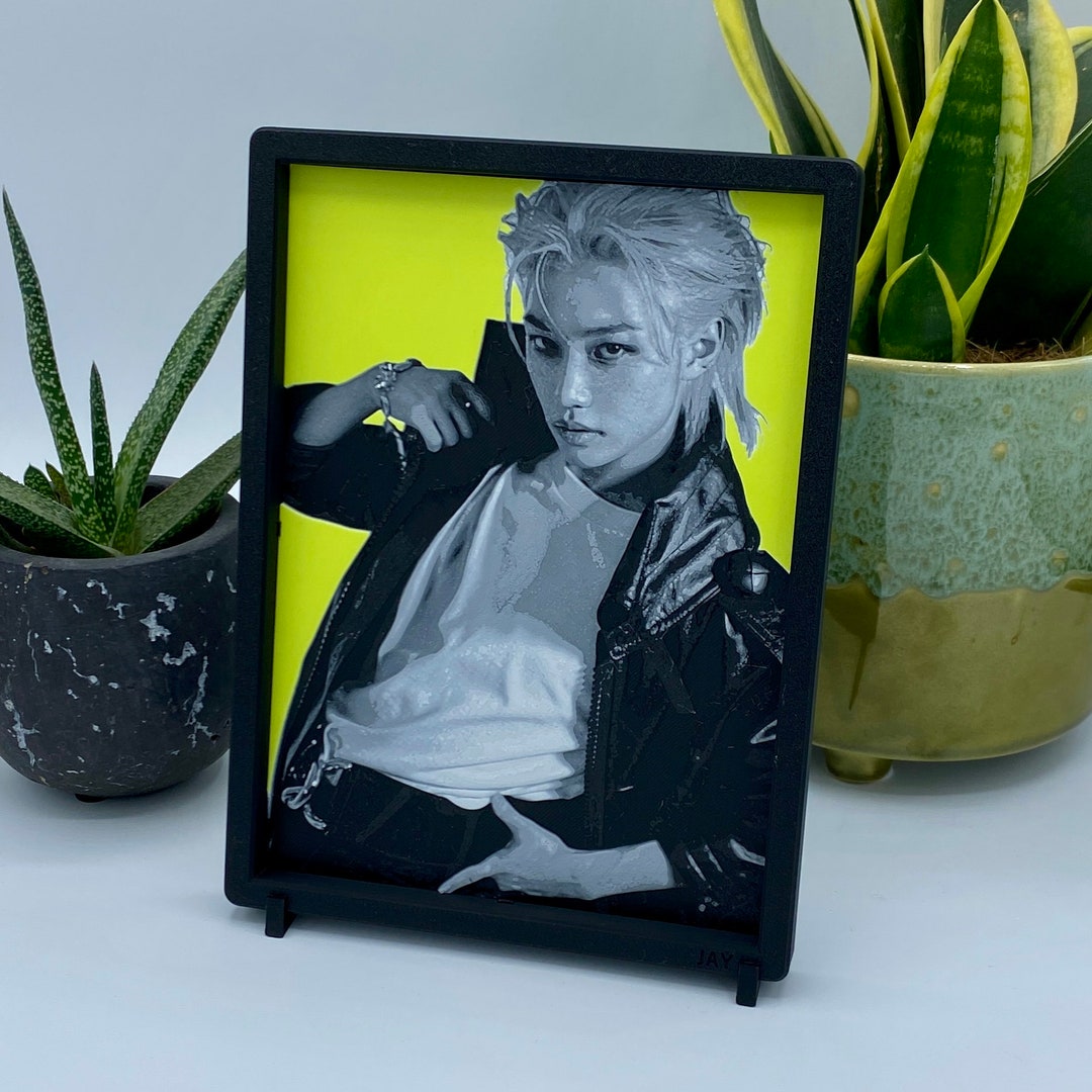 Stray Kids Felix - 3D Wall Art - Portrait Black and White With Accent ...