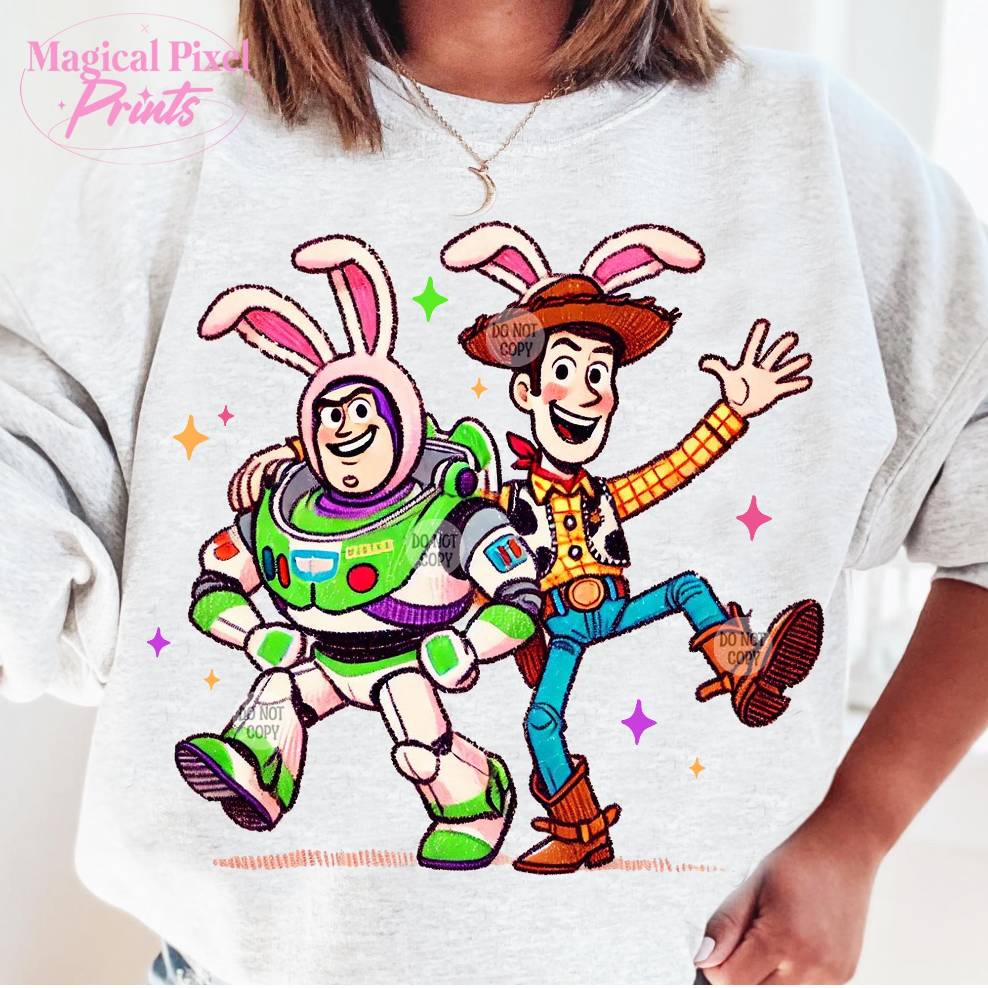 Toy Story Friends Sublimation, Happy Easter PNG, Woody and Buzz Easter ...