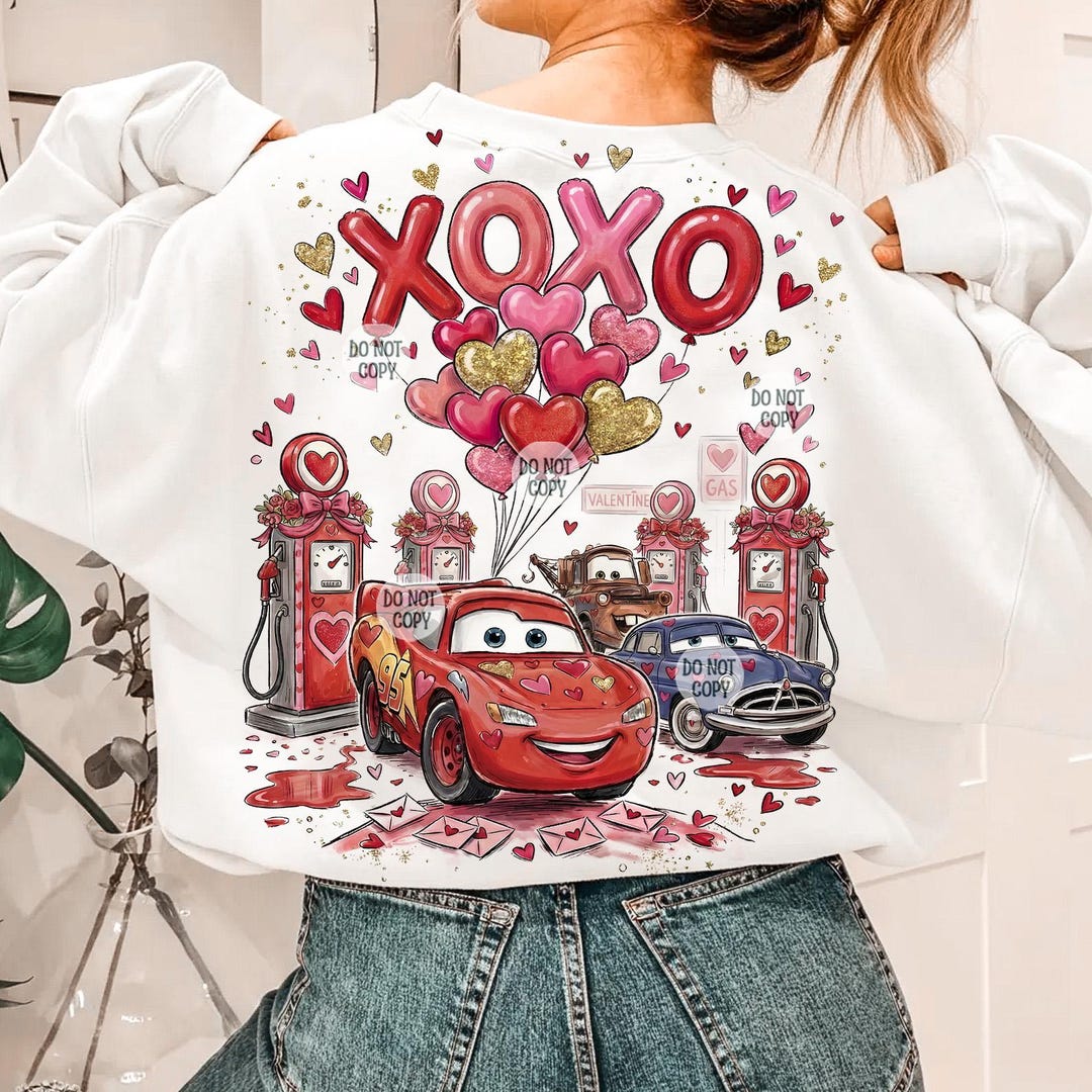 Preppy Xoxo Cars PNG, Valentine Cars Shirt Png, Magical Heart ...