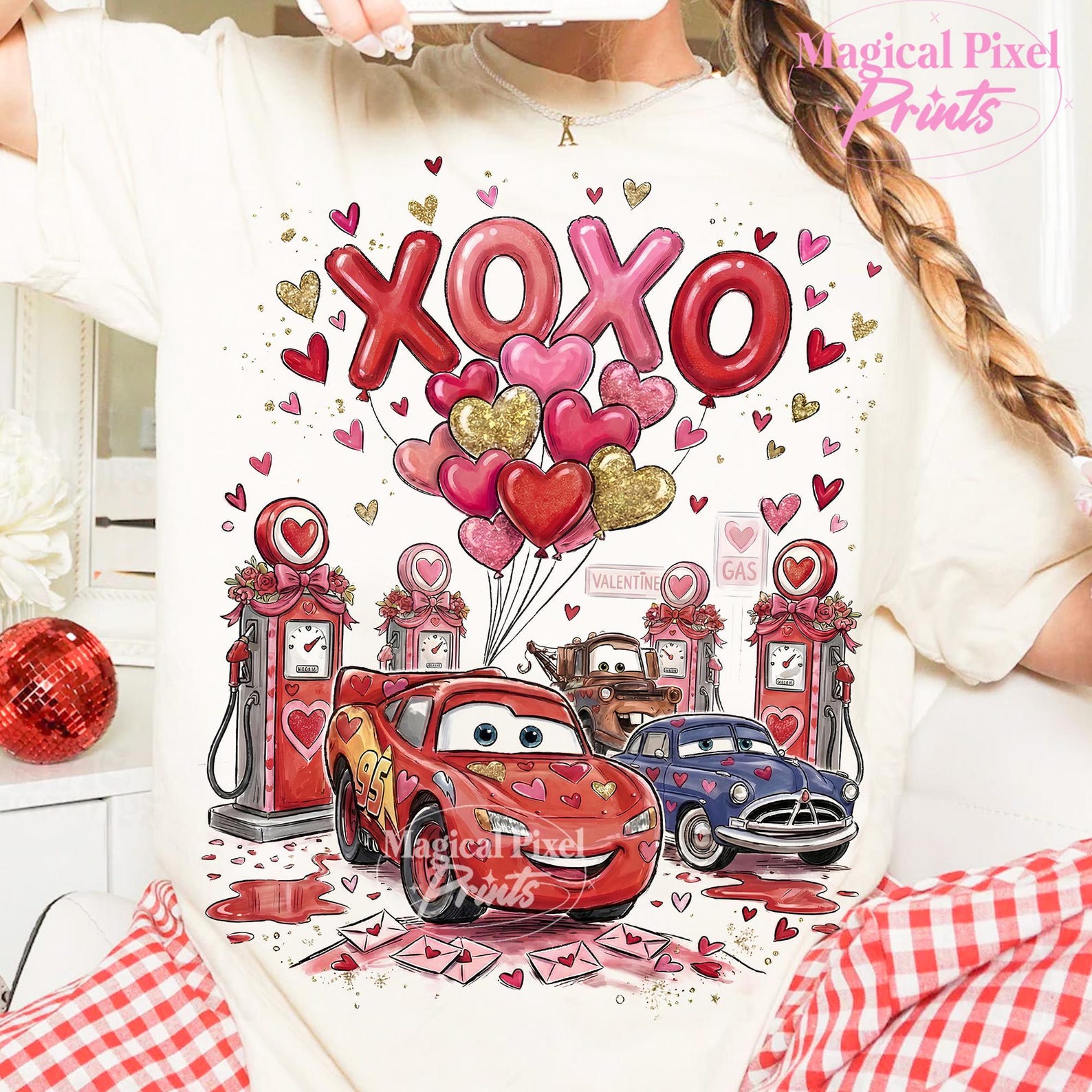 Preppy Xoxo Cars PNG, Valentine Cars Shirt Png, Magical Heart ...