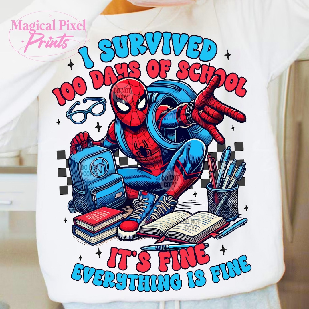I Survived 100 Days of School PNG, 100 Days of School Png, Cartoon ...
