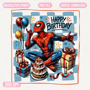 Spider Birthday Boy Png, It's My Birthday PNG, Happy Birthday Png, in ...