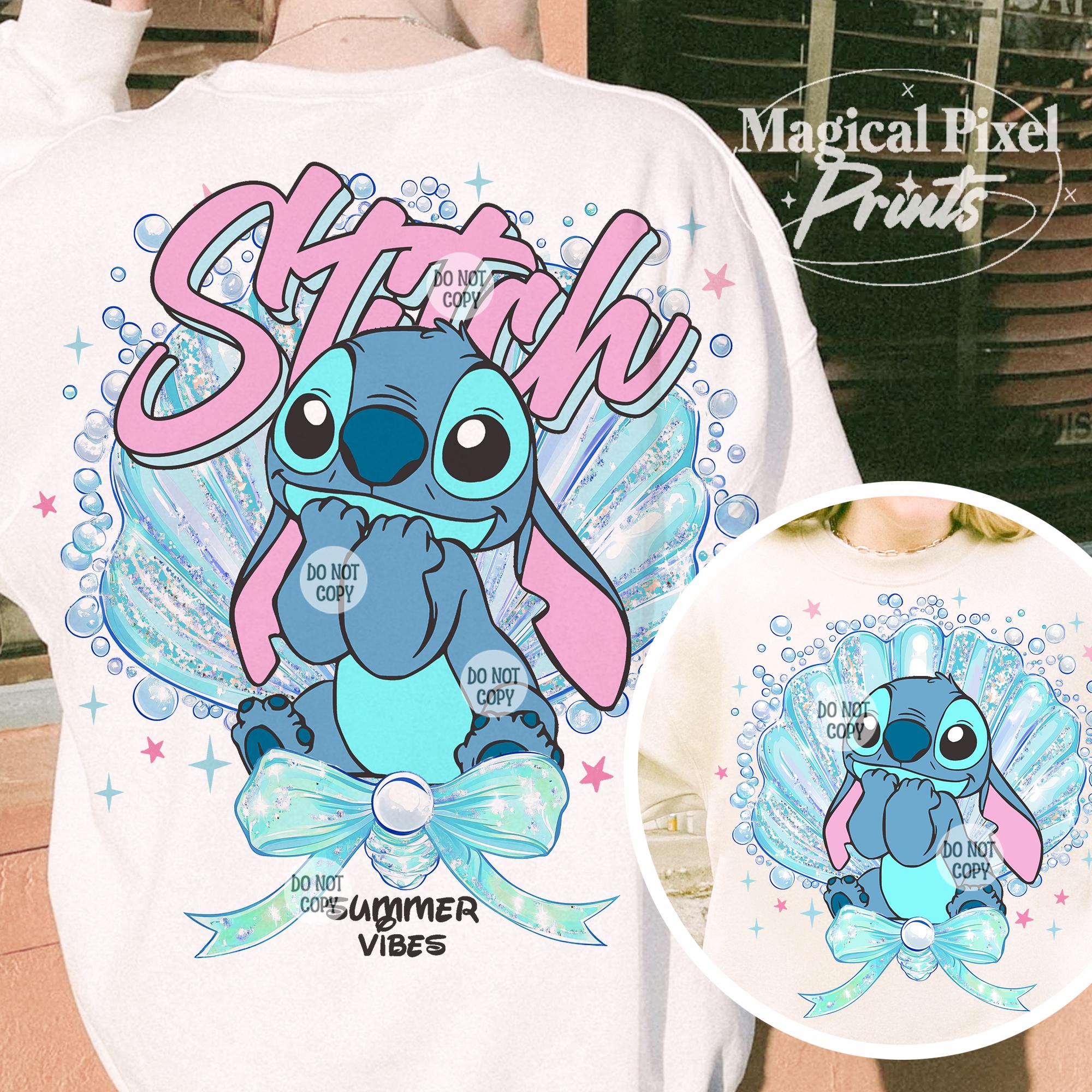 Retro Blue Cartoon Movie PNG, Summer Shirt PNG, Coquette Clam Pearl Bow ...