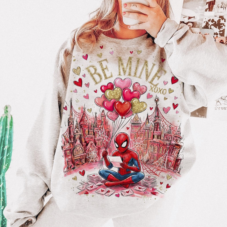 Valentine Spider Png, Preppy Cartoon Valentine Shirt PNG, Magical Heart ...
