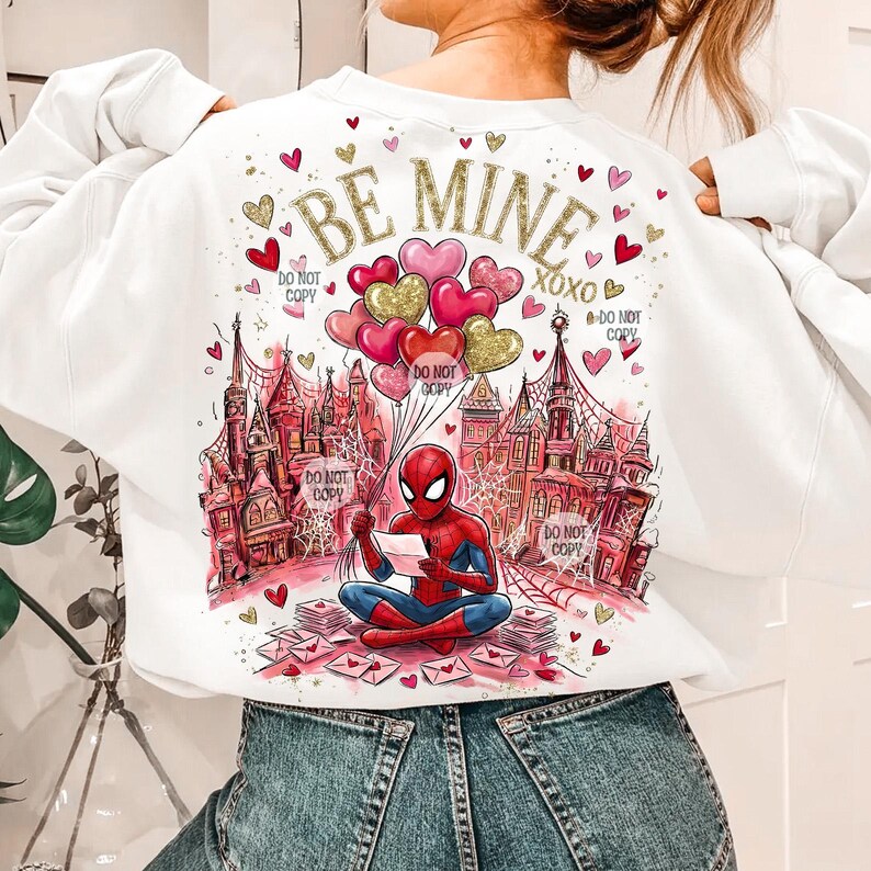 Valentine Spider Png, Preppy Cartoon Valentine Shirt PNG, Magical Heart ...
