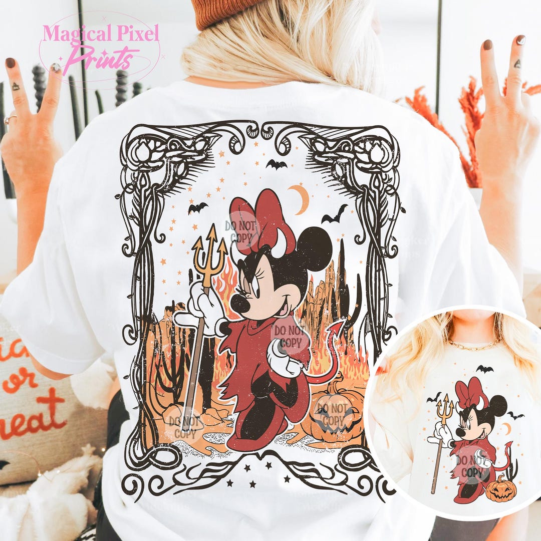 Cute Spooky Mouse Sublimation PNG, Minnie Halloween Png, Halloween ...