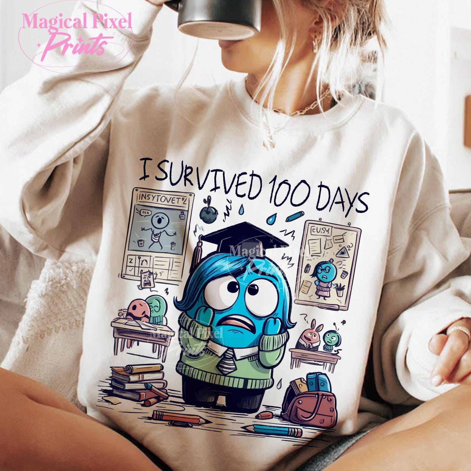 I Survived 100 Days of School Png, Cartoon School Png, 100 Days of ...