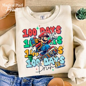 Retro 100 Days Bruh Png, Happy 100 Days of School Cartoon Png, Super ...