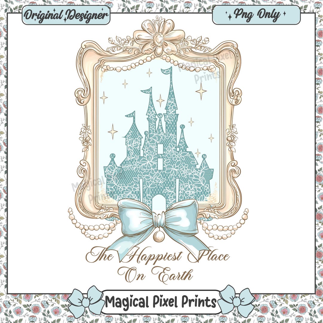 Happiest Place on Earth Png, Coquette Magical Castle Floral Png ...