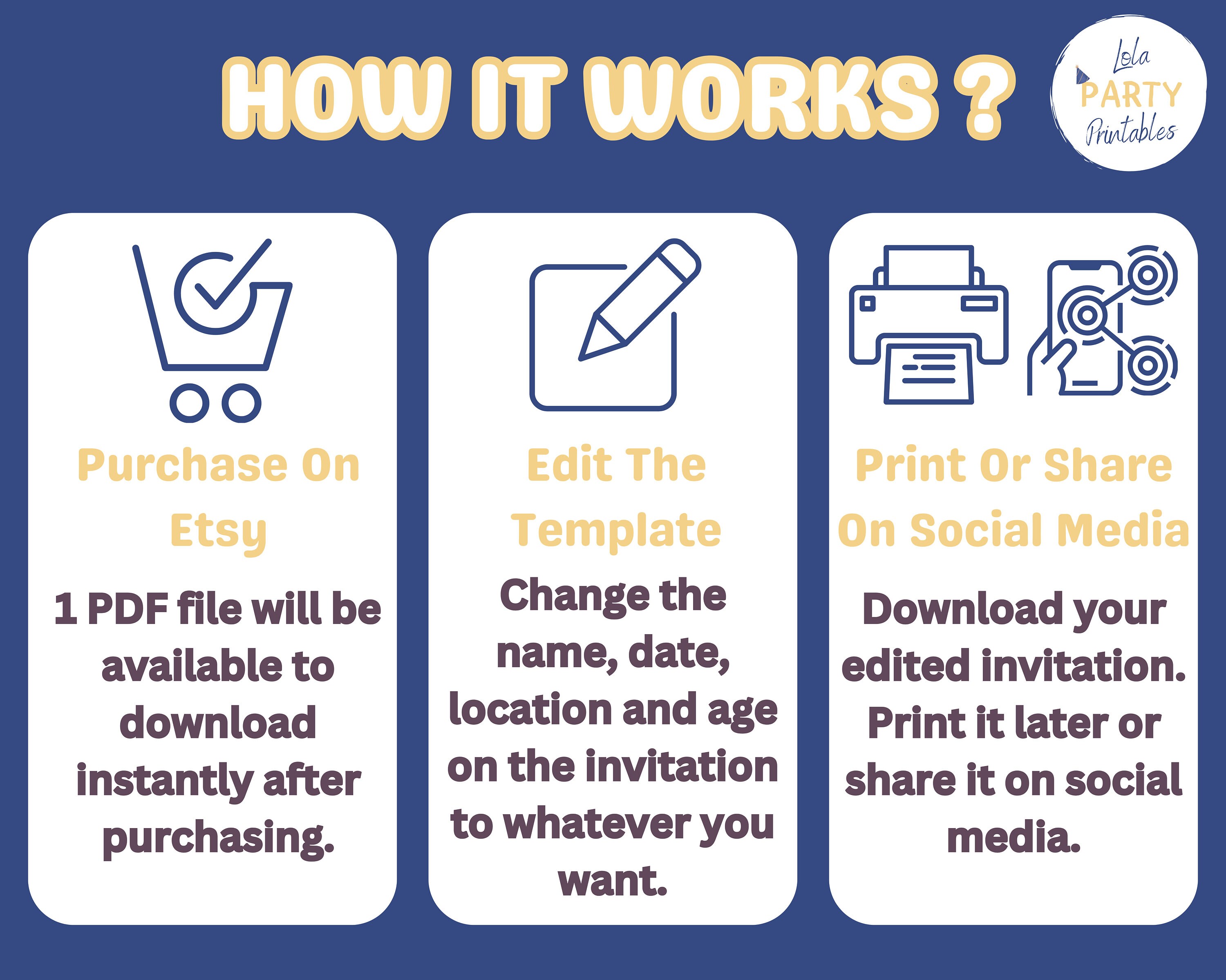 Kitty Cinnamon Kawaii Invitation, Easy Editable Birthday Party ...