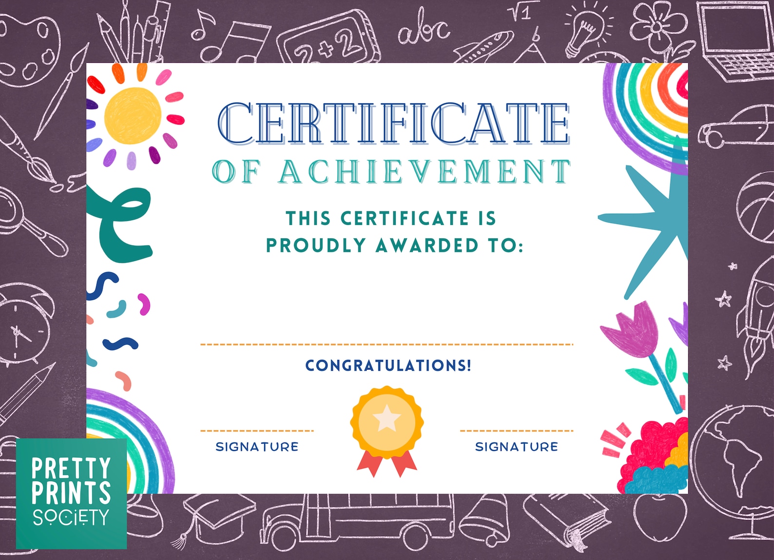 Kids Achievement Certificate Printable Instant DIGITAL Download Kids ...